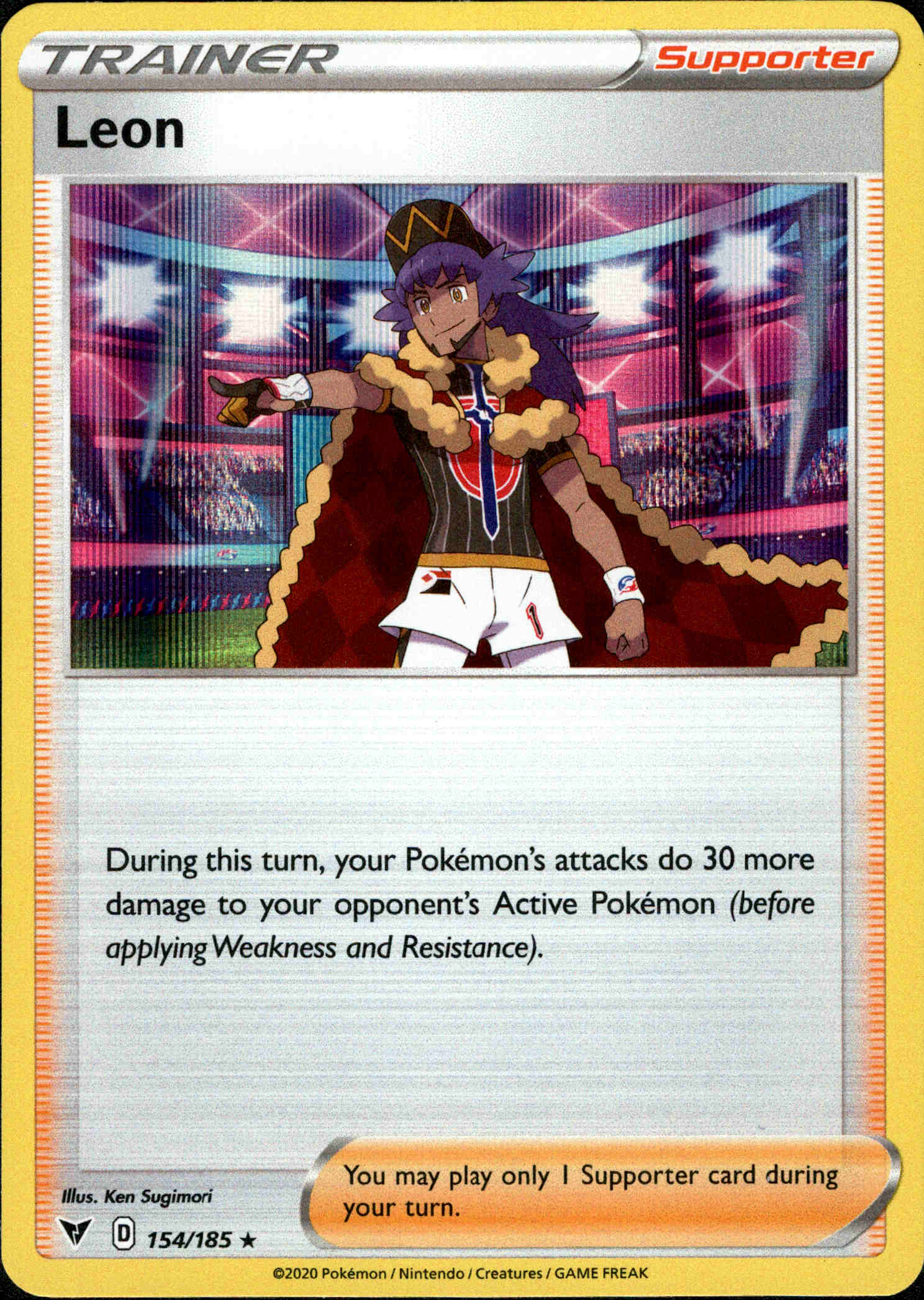 Leon - 154/185 - Vivid Voltage - Holo – Card Cavern Trading Cards, LLC