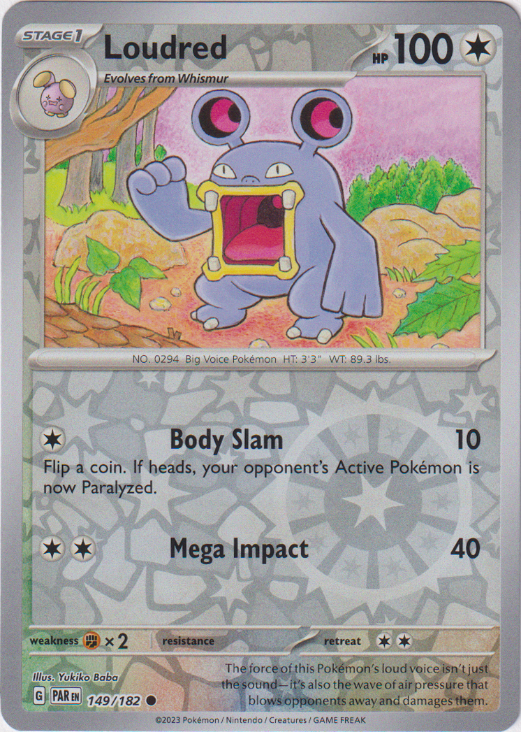 Loudred - 149/182 - Paradox Rift - Reverse Holo – Card Cavern Trading ...
