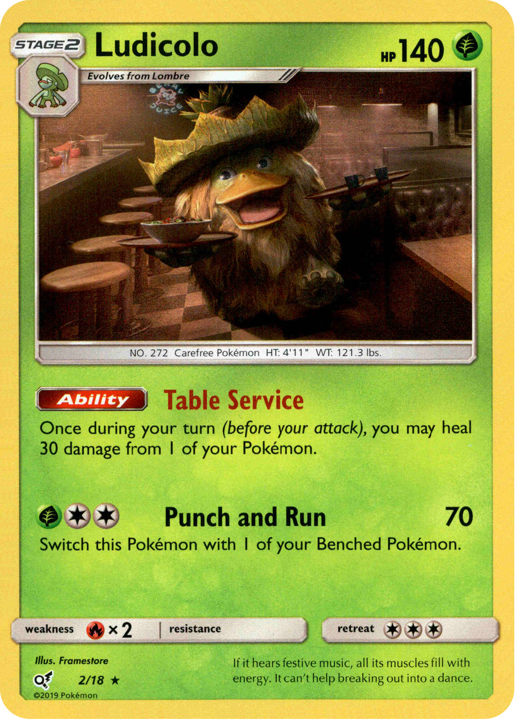 Ludicolo - 2/18 - Detective Pikachu - Holo – Card Cavern Trading Cards, LLC