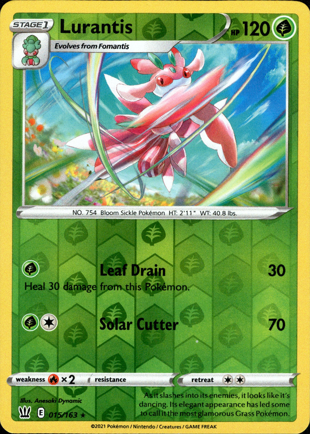 Lurantis - 015/163 - Battle Styles - Reverse Holo – Card Cavern Trading ...
