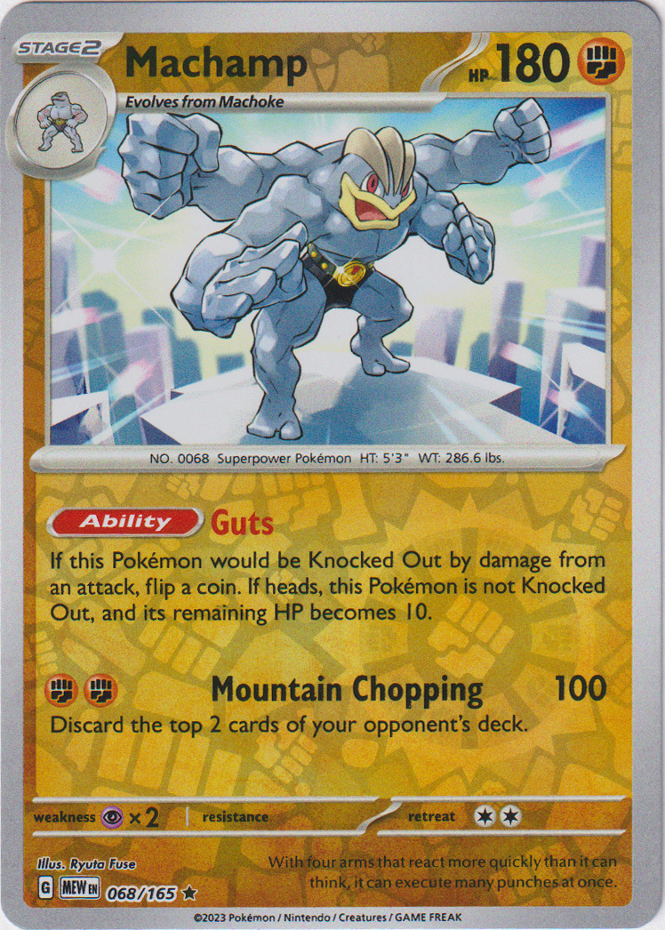 Machamp - 068/165 - Scarlet & Violet 151 - Reverse Holo – Card Cavern ...