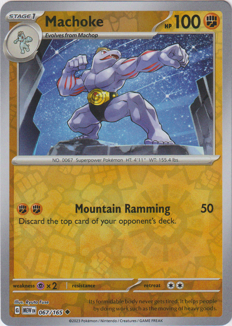 Machoke - 067/165 - Scarlet & Violet 151 - Reverse Holo – Card Cavern ...
