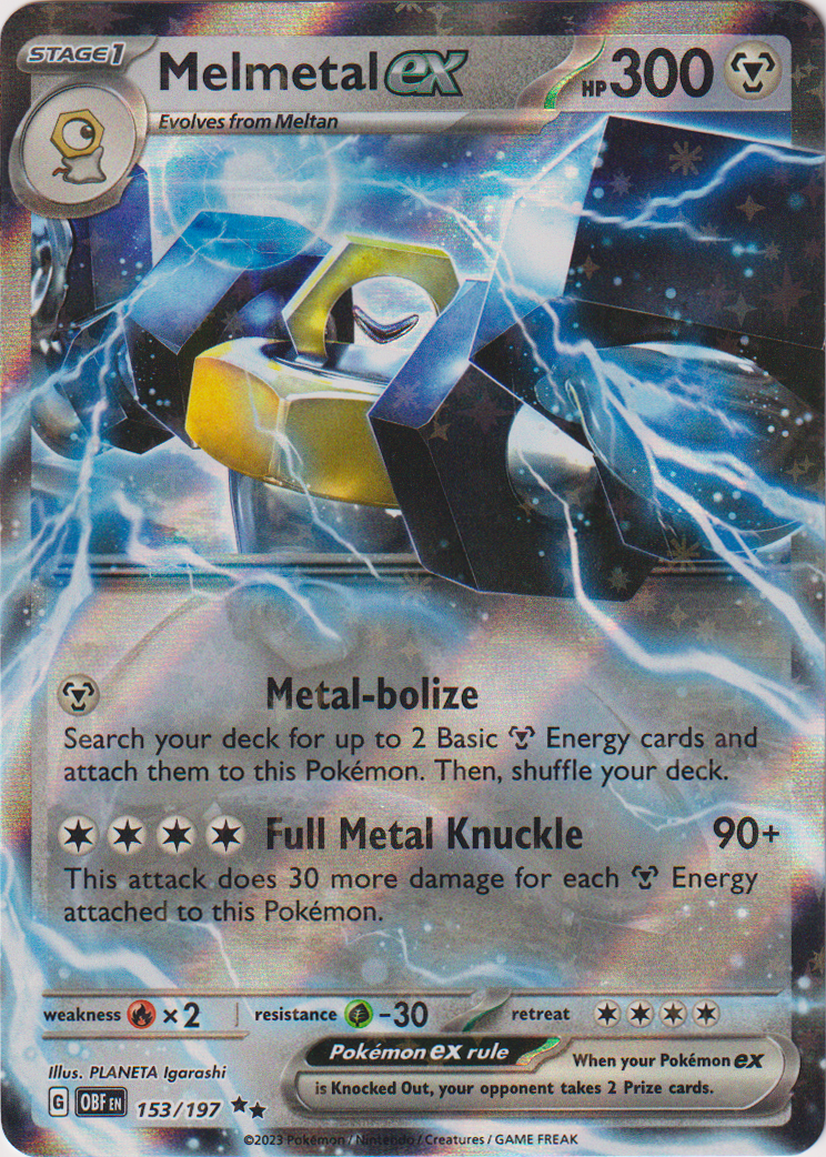 Melmetal ex - 153/197 - Obsidian Flames - Holo – Card Cavern Trading ...