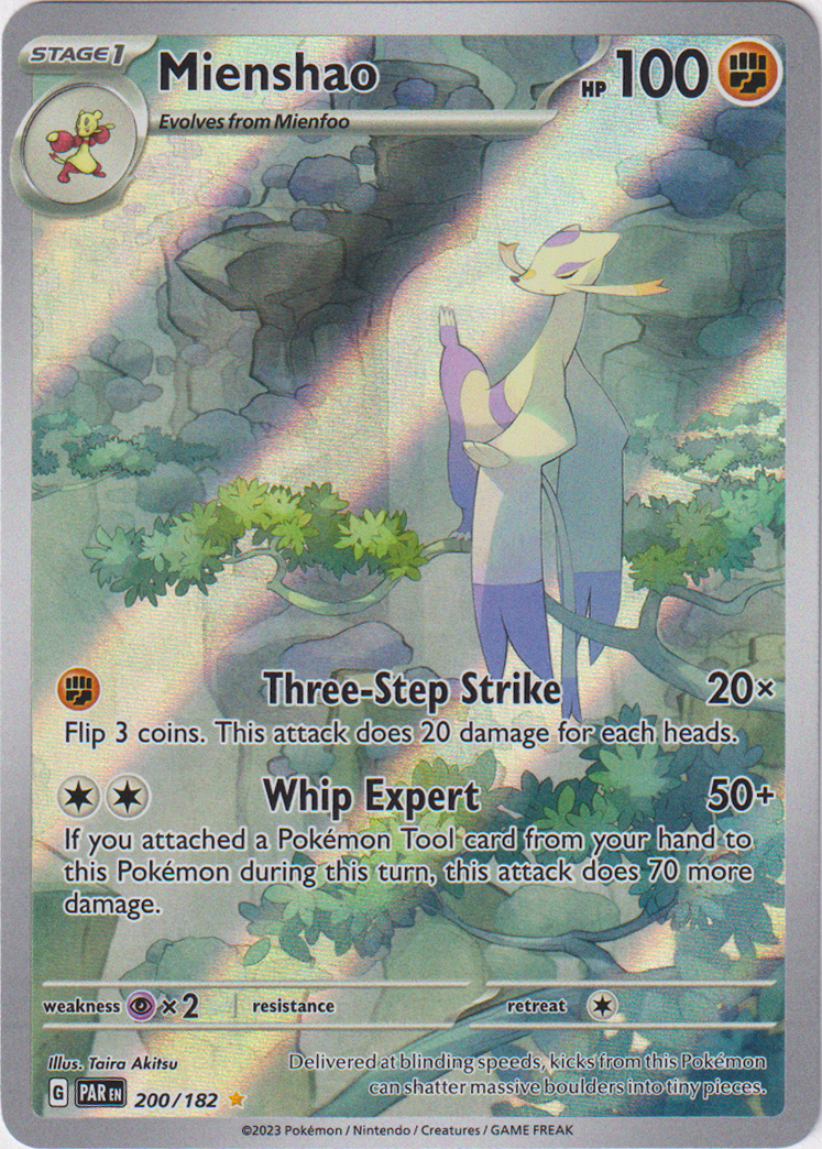 Mienshao - 200/182 - Paradox Rift - Holo – Card Cavern Trading Cards, LLC