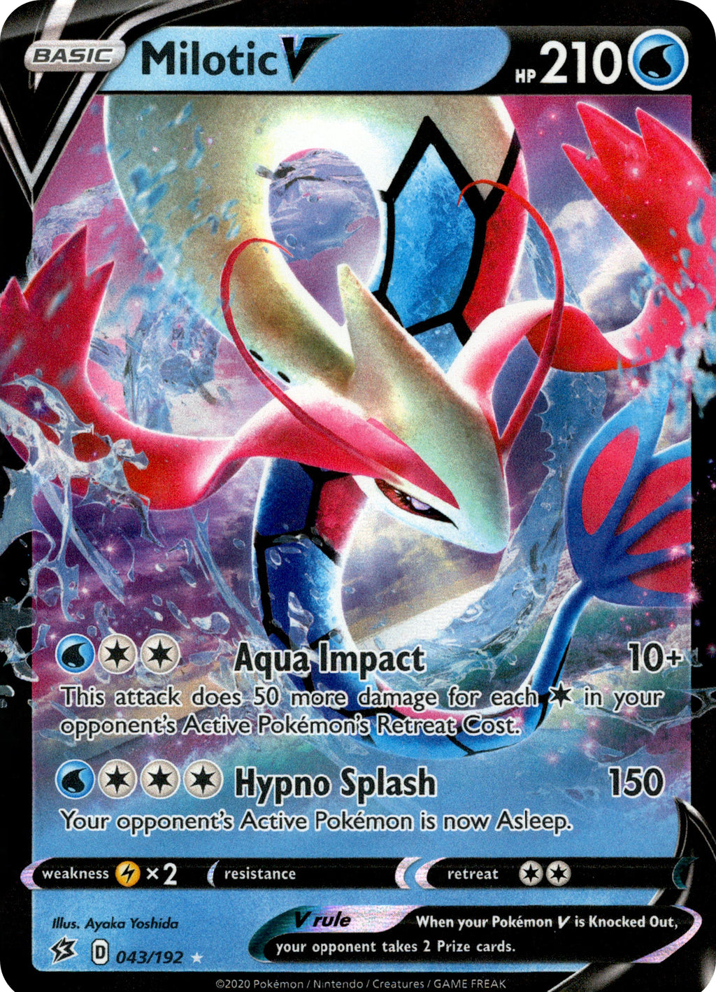 Milotic V - 43/192 - Rebel Clash - Holo – Card Cavern Trading Cards, LLC