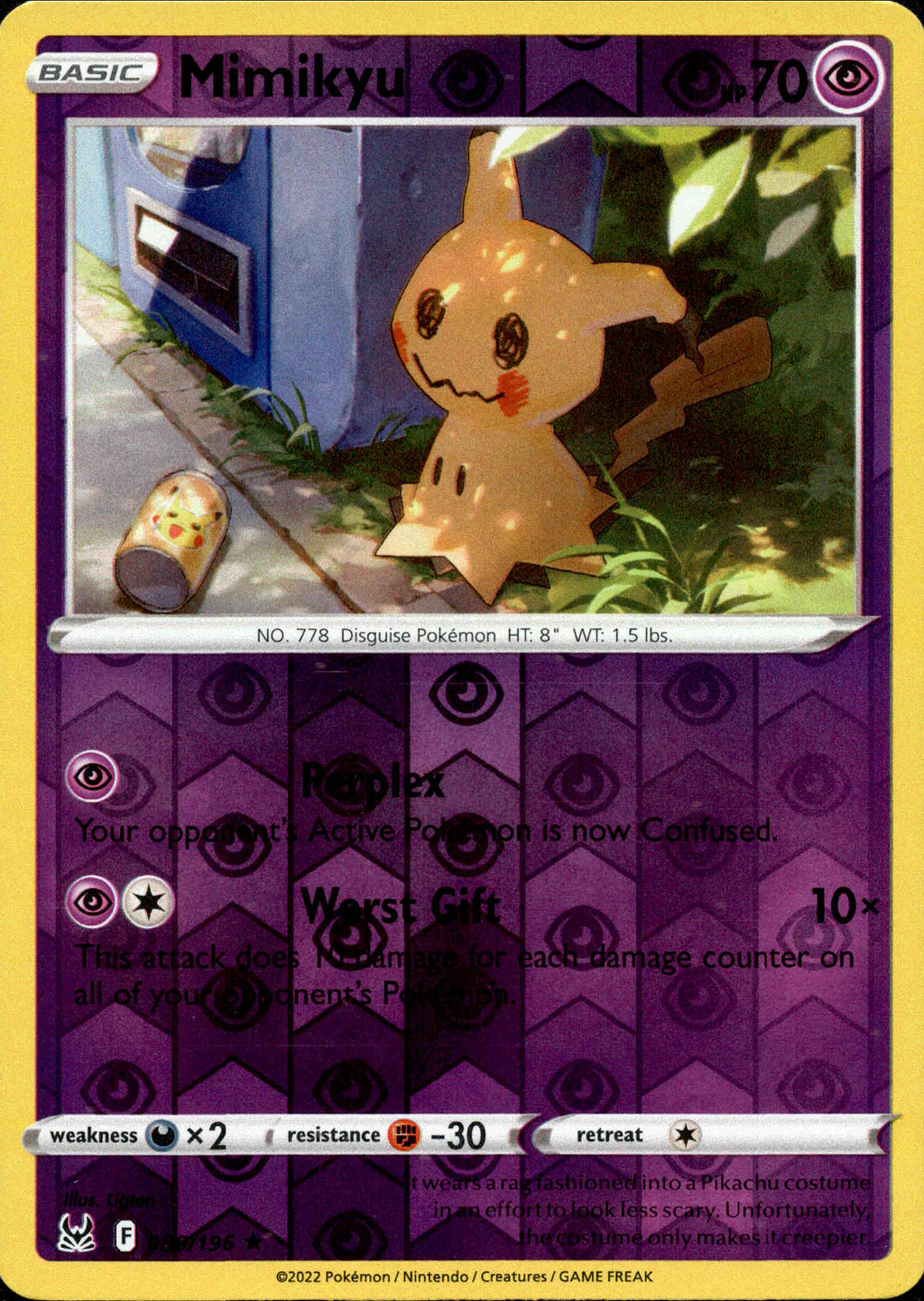 Mimikyu - 080/196 - Lost Origin - Reverse Holo – Card Cavern Trading ...