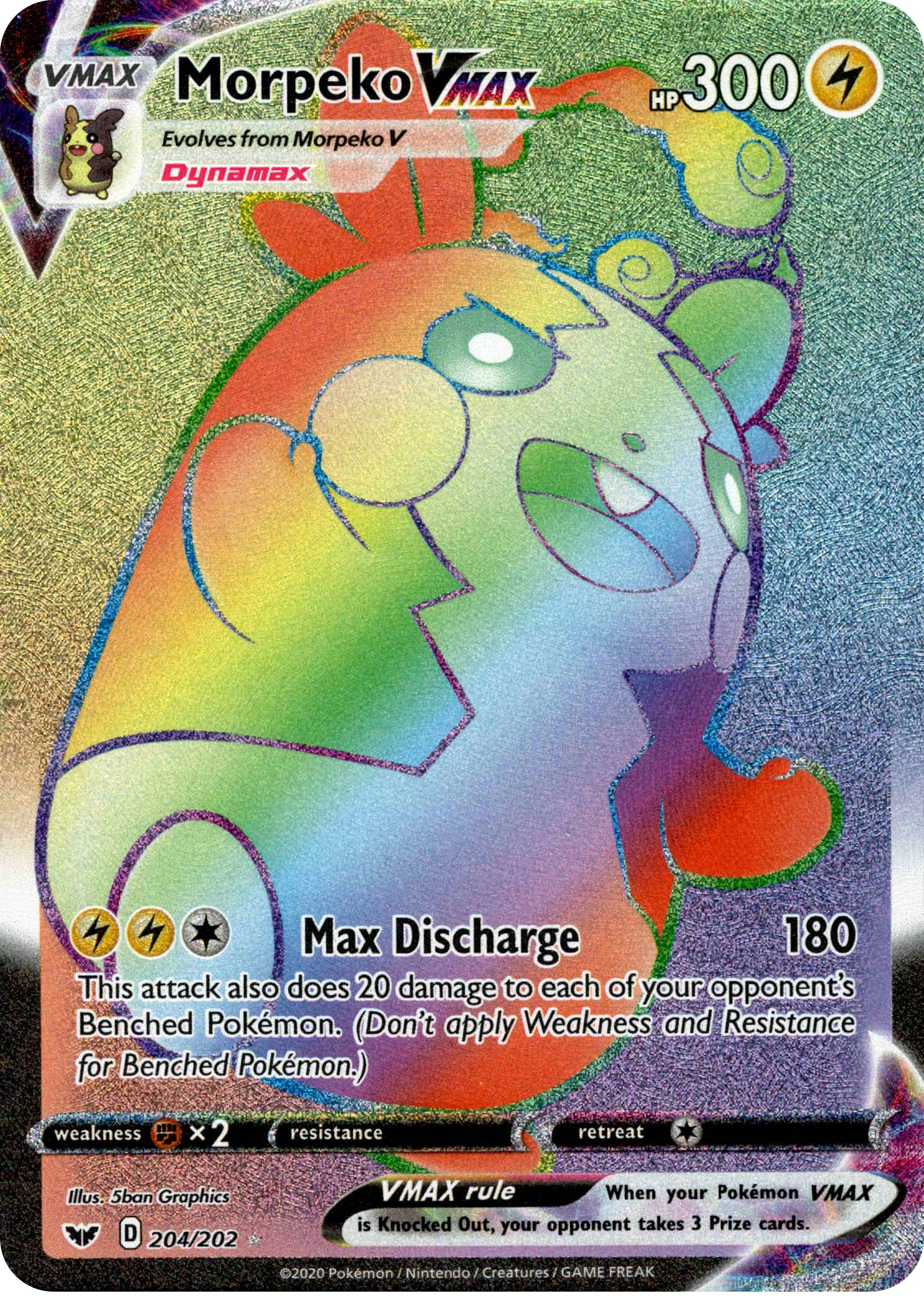 Morpeko VMAX Hyper Rare - 204/202 - Sword & Shield - Holo – Card Cavern ...