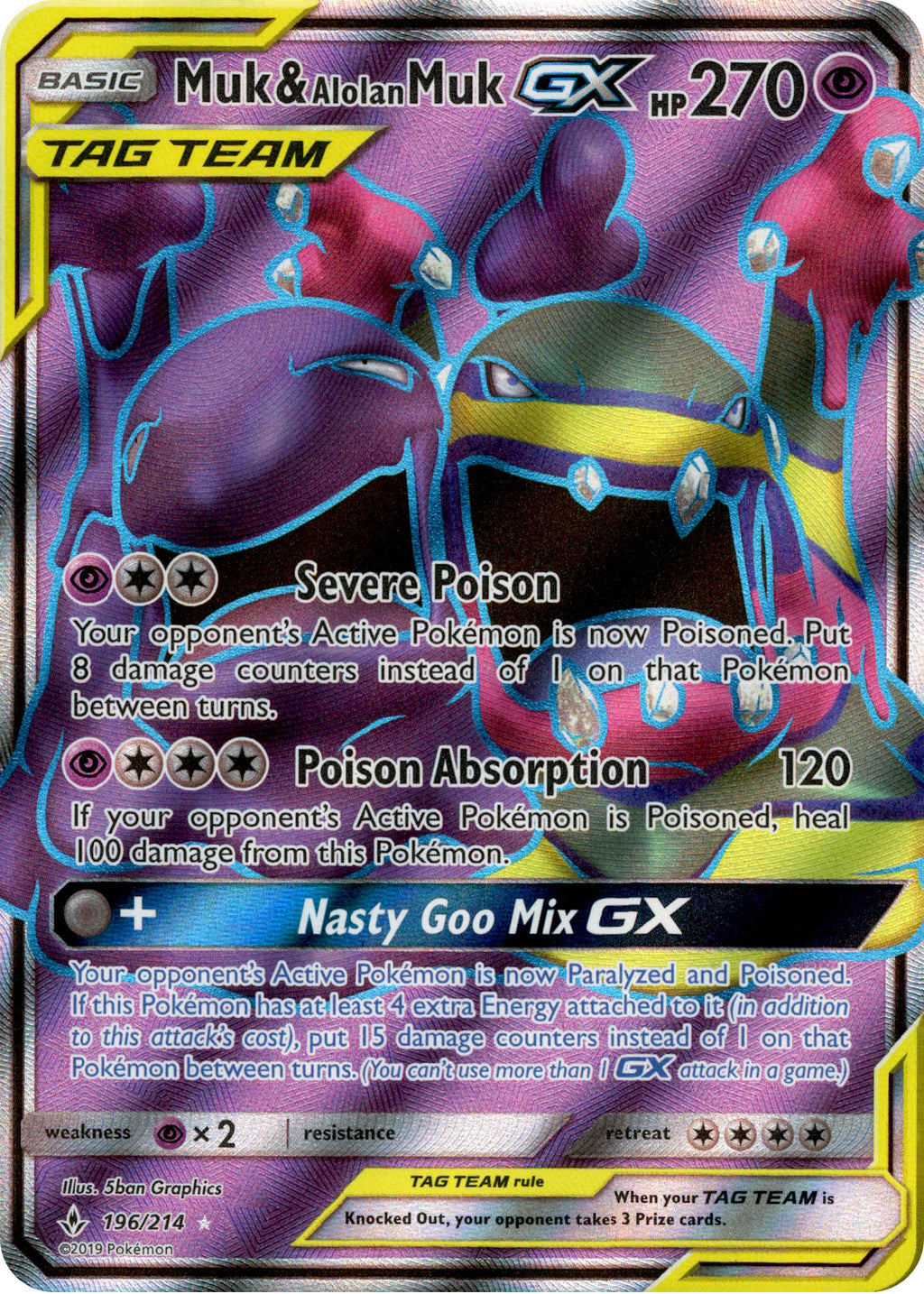 Muk & Alolan Muk GX Full Art - 196/214 - Unbroken Bonds – Card Cavern ...