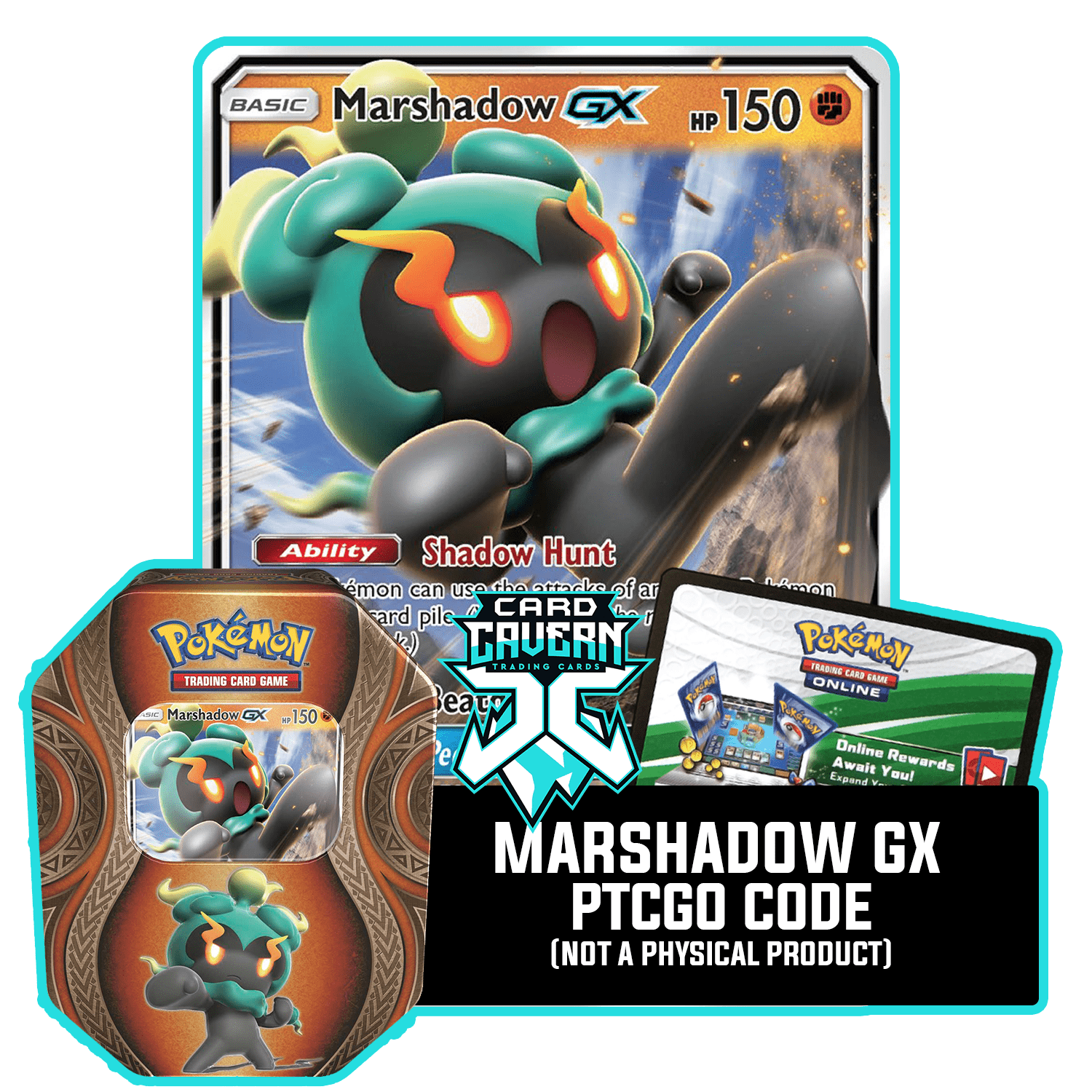 Mysterious Powers Tin: Marshadow GX - Shadow Strike Deck - PTCGO Code ...