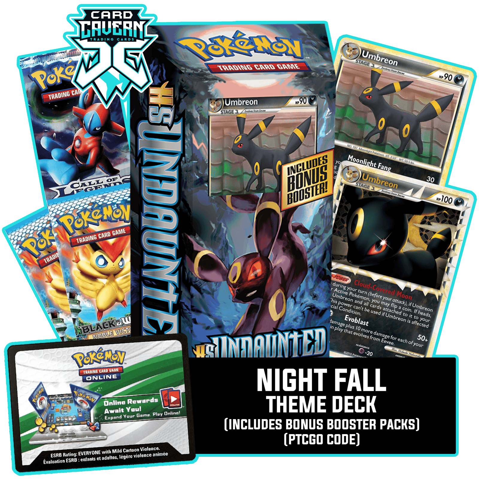 Nightfall Theme Deck - HGSS: Undaunted - PTCGO Code – Card Cavern Trading Cards, LLC