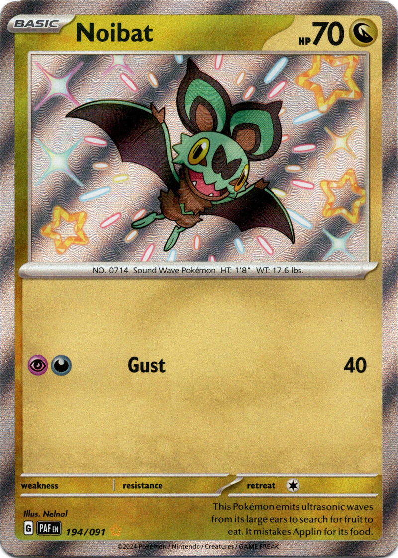 Noibat - 194/091 - Paldean Fates - Holo – Card Cavern Trading Cards, LLC