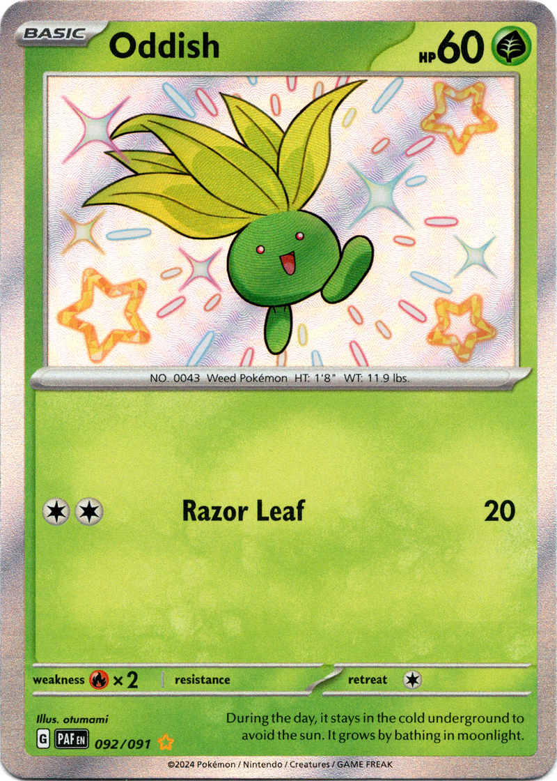 Oddish - 092/091 - Paldean Fates - Holo – Card Cavern Trading Cards, LLC