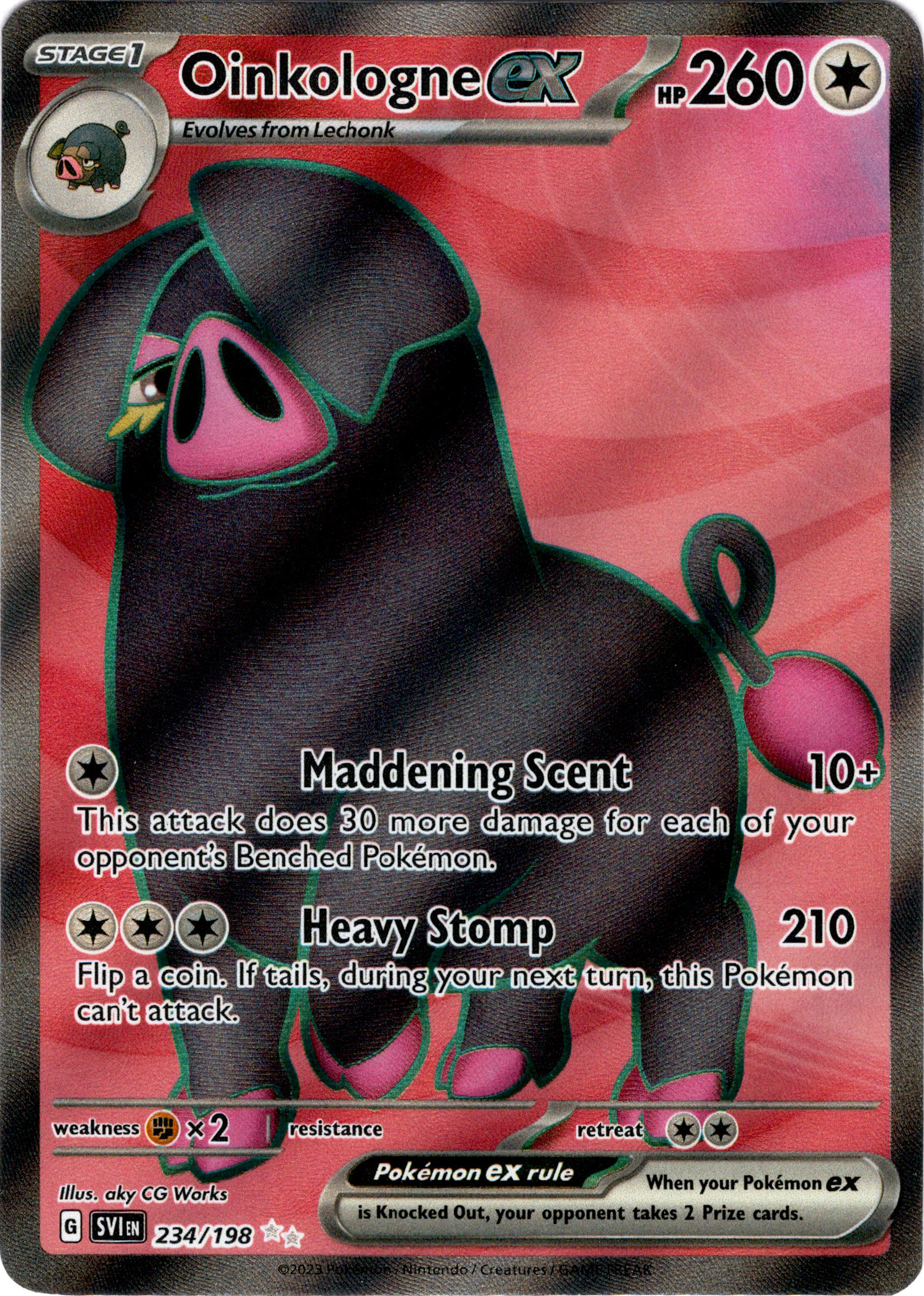 Oinkologne ex - 234/198 - Scarlet & Violet - Holo – Card Cavern Trading ...