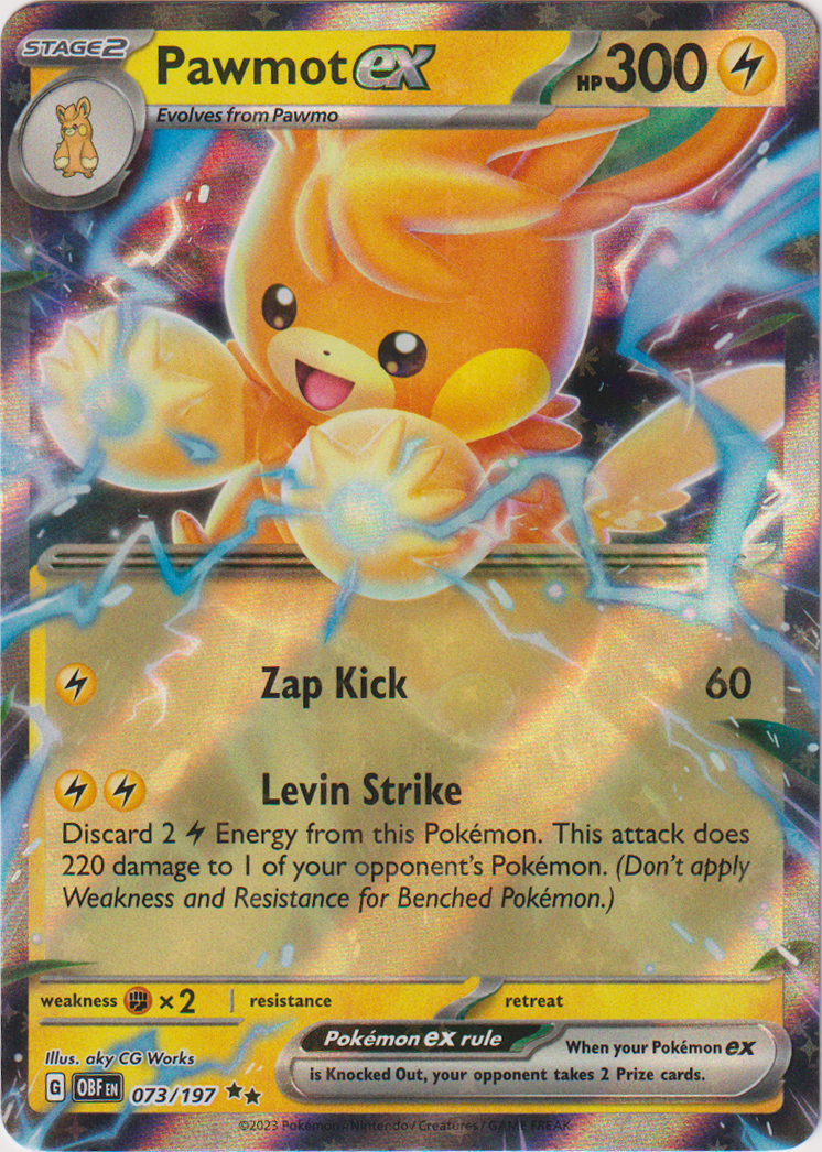Pawmot ex - 073/197 - Obsidian Flames - Holo – Card Cavern Trading ...