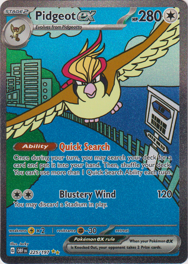 Pidgeot ex - 225/197 - Obsidian Flames - Holo – Card Cavern Trading ...