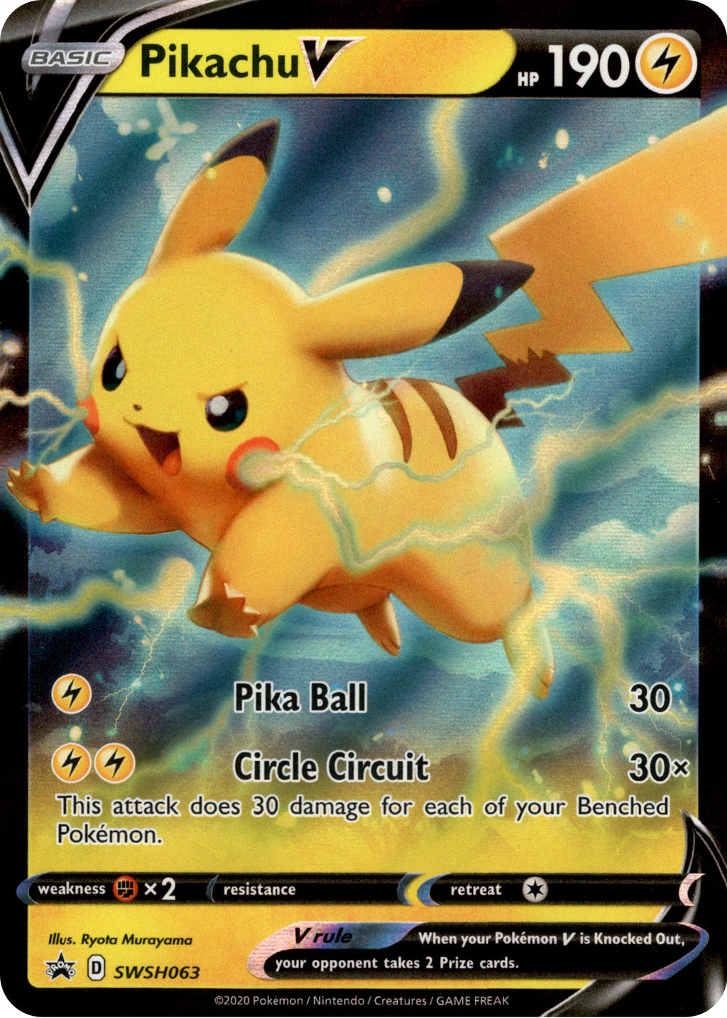 Pikachu V - SWSH063 - Sword & Shield Promo – Card Cavern Trading Cards, LLC