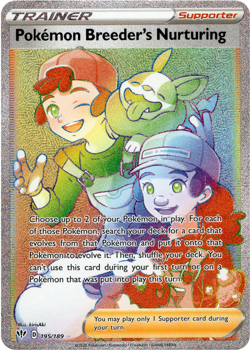 Pokémon Breeder's Nurturing Hyper Rare - 195/189 - Darkness Ablaze ...