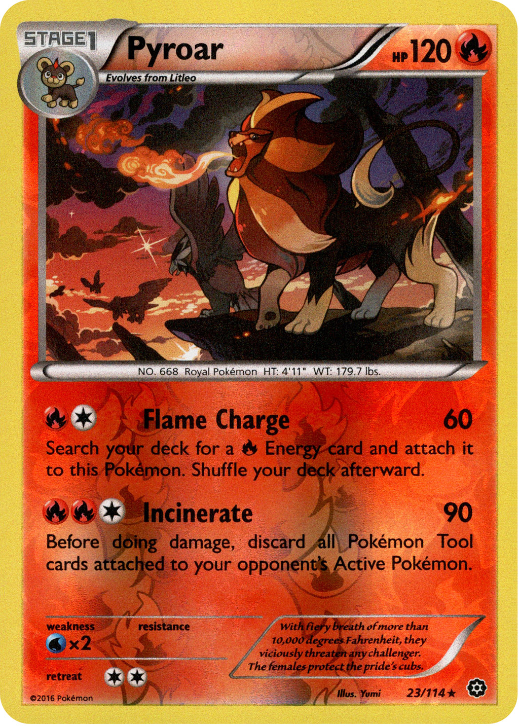 Pyroar - 23/114 - Steam Siege - Reverse Holo – Card Cavern Trading ...