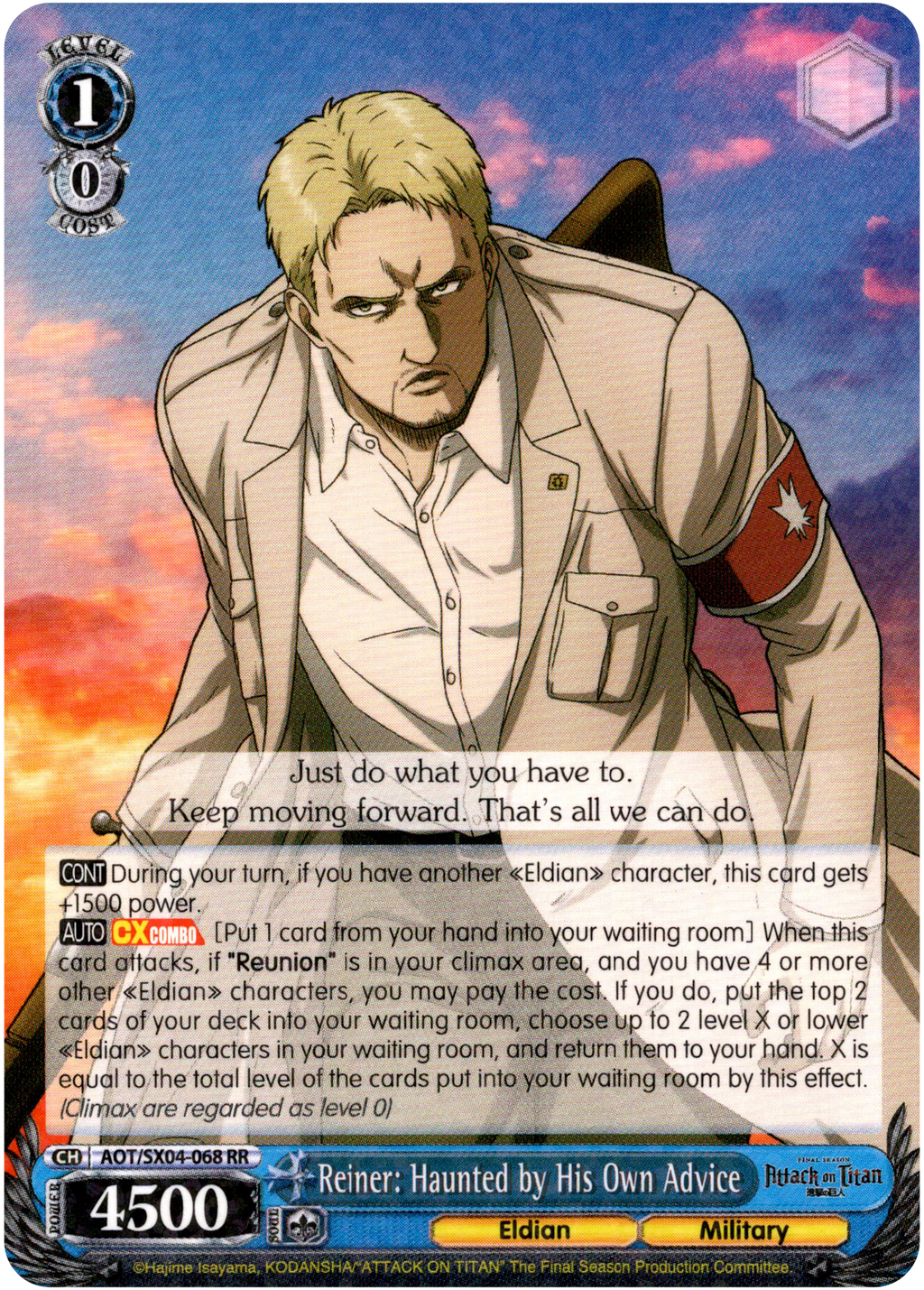 Reiner: Haunted by His Own Advice - AOT/SX04-068 RR – Card Cavern ...