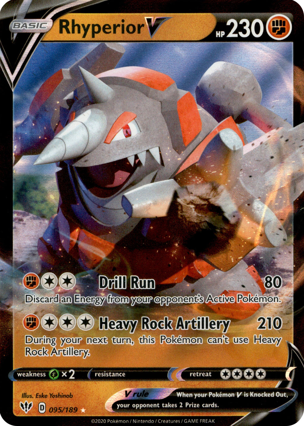 Rhyperior V - 95/189 - Darkness Ablaze – Card Cavern Trading Cards, LLC