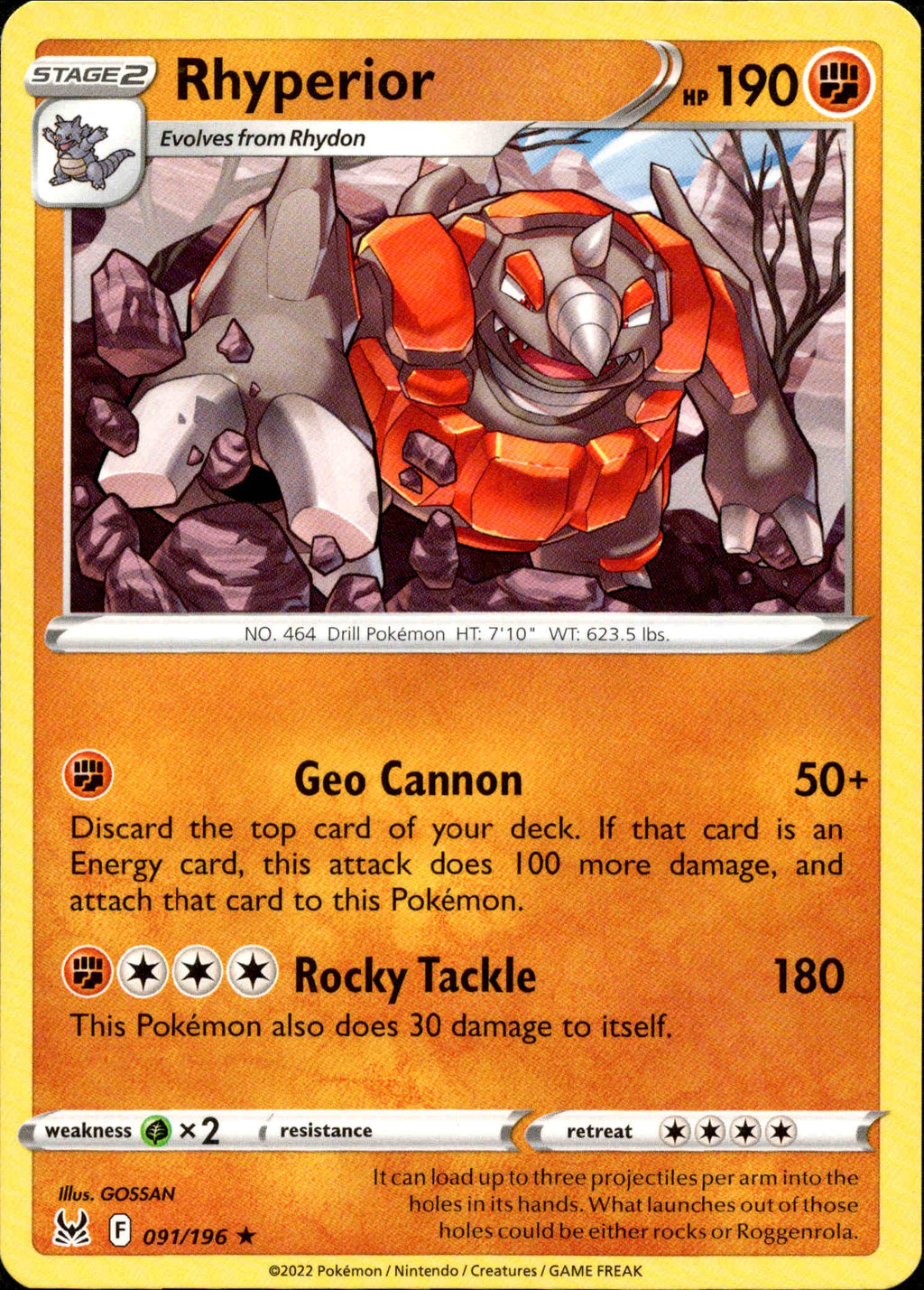 Rhyperior - 091/196 - Lost Origin – Card Cavern Trading Cards, LLC
