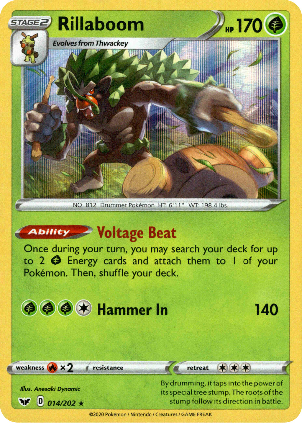 Rillaboom - 14/202 - Sword & Shield - Holo – Card Cavern Trading Cards, LLC