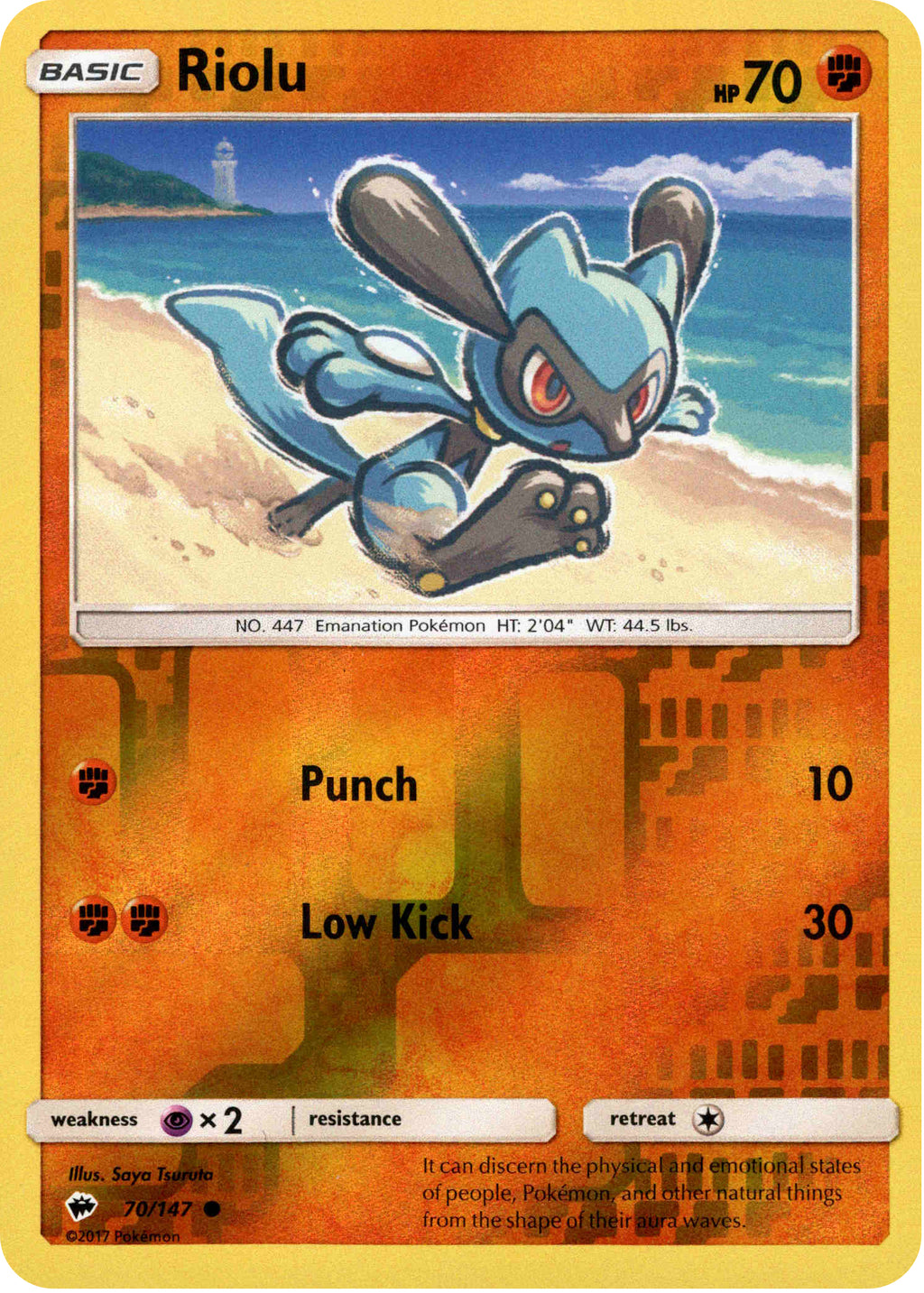 Riolu - 70/147 - Burning Shadows - Reverse Holo – Card Cavern Trading ...