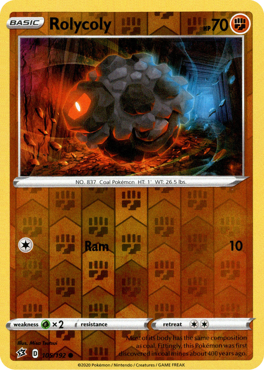 Rolycoly - 105/192 - Rebel Clash - Reverse Holo – Card Cavern Trading ...