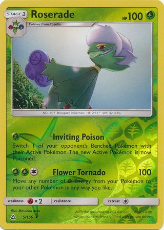 Roserade - 5/156 - Ultra Prism - Reverse Holo – Card Cavern Trading ...