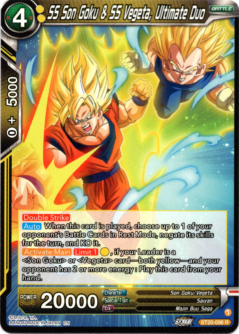 SS Son Goku & SS Vegeta, Ultimate Duo - BT20-096 R - Power Absorbed ...