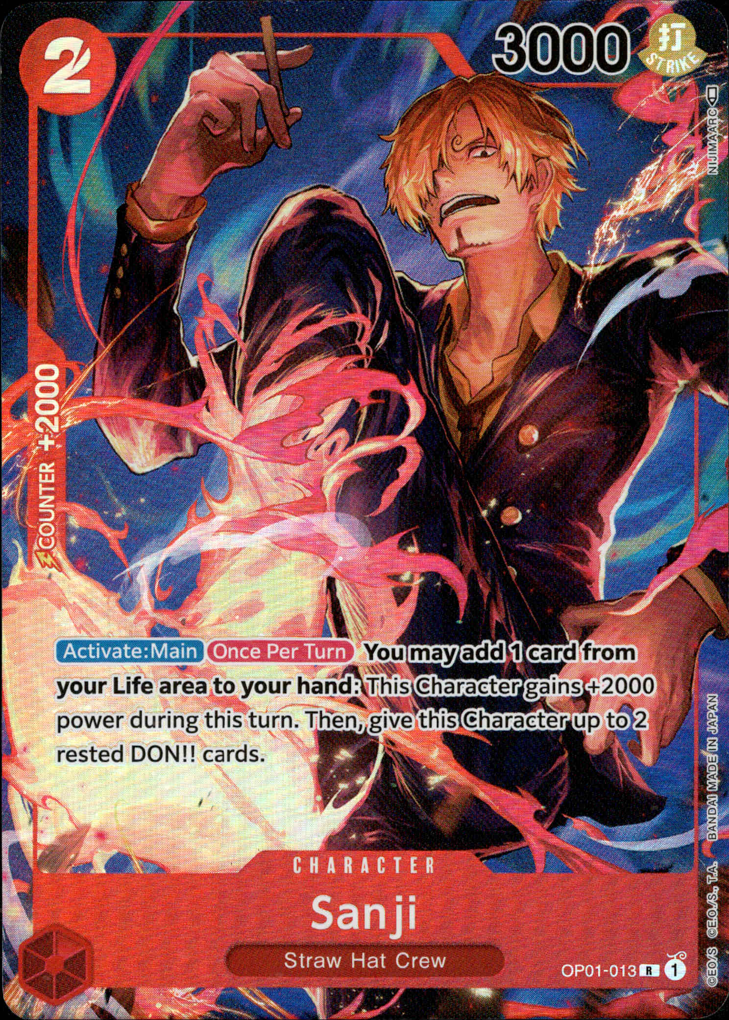 Sanji Parallel - OP01-013 R - Romance Dawn - Foil – Card Cavern Trading ...