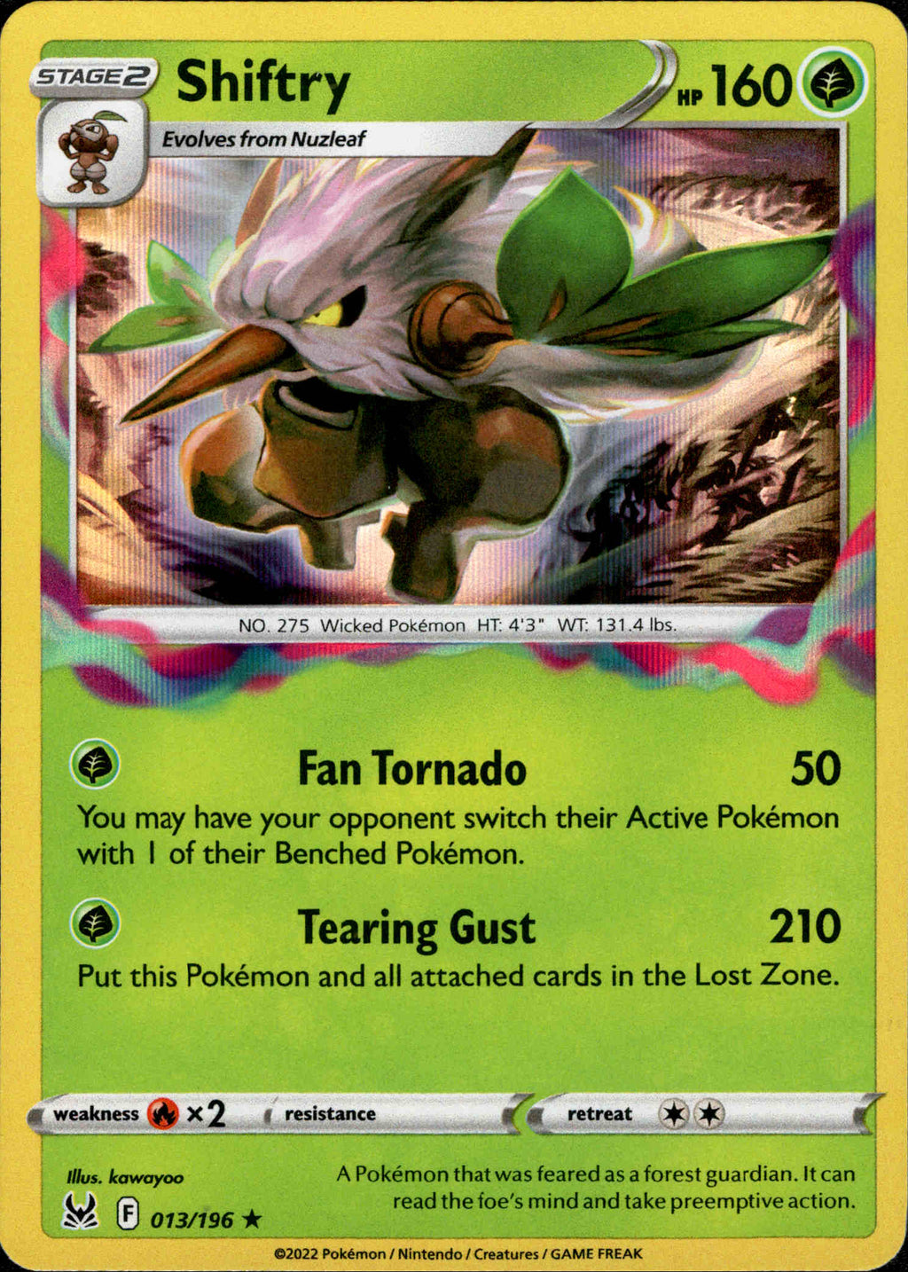 Shiftry - 013/196 - Lost Origin - Holo – Card Cavern Trading Cards, LLC