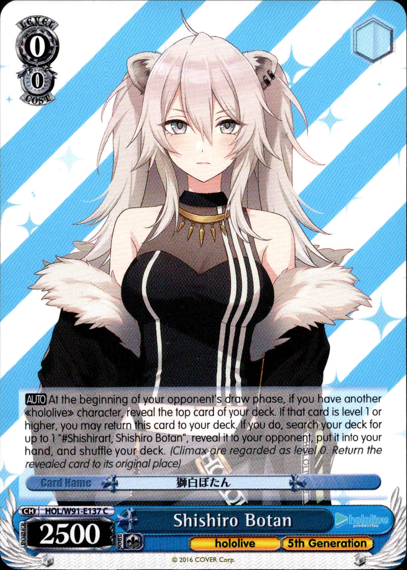 Shishiro Botan - HOL/W91-E137 C - Hololive Production – Card Cavern ...