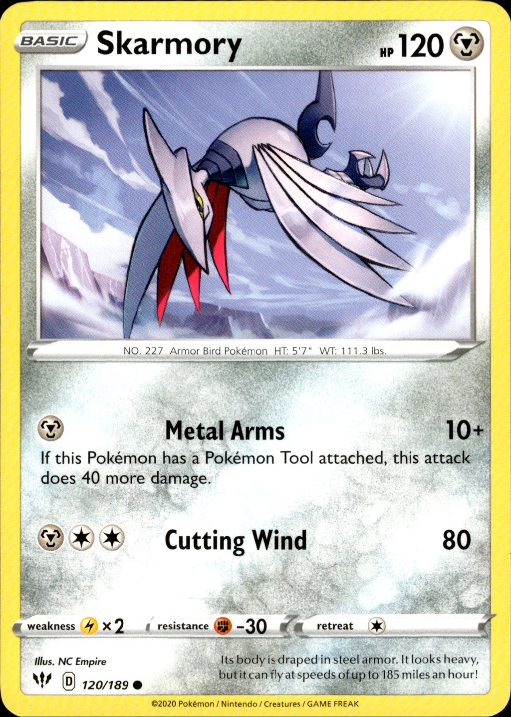 Skarmory - 120/189 - Darkness Ablaze – Card Cavern Trading Cards, LLC