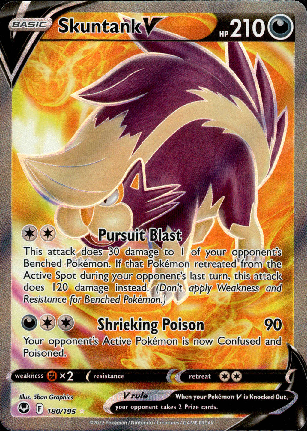 Skuntank V Full Art - 180/195 - Silver Tempest – Card Cavern Trading ...