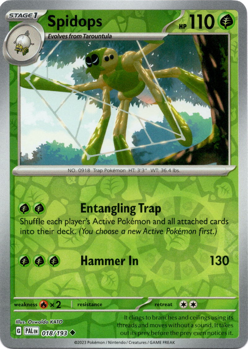 Spidops - 018/193 - Paldea Evolved - Reverse Holo – Card Cavern Trading ...
