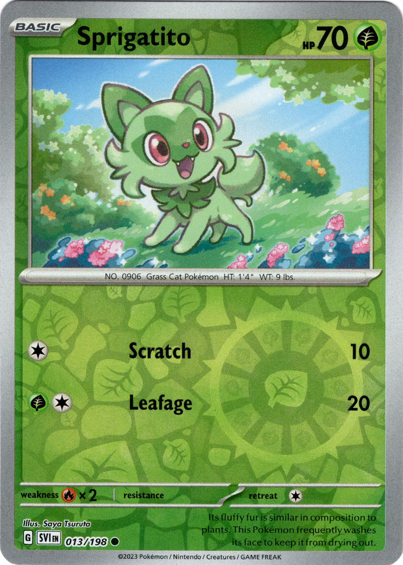 Sprigatito - 013/198 - Scarlet & Violet - Reverse Holo – Card Cavern ...