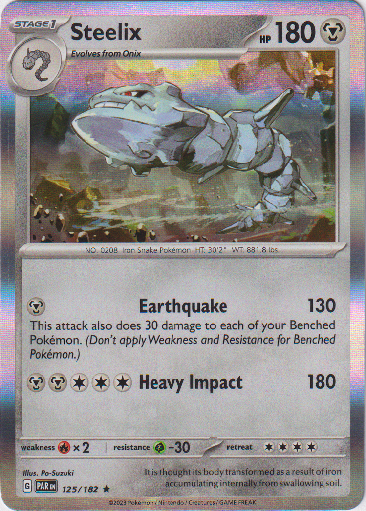 Steelix - 125/182 - Paradox Rift - Holo – Card Cavern Trading Cards, LLC