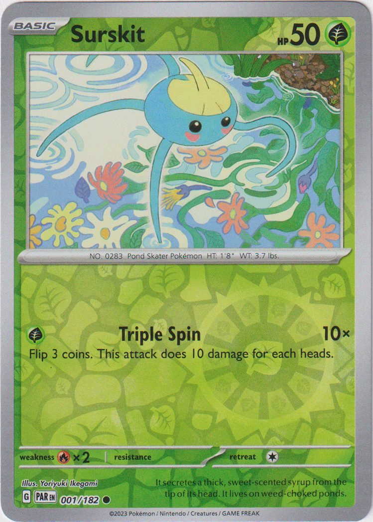 Surskit - 001/182 - Paradox Rift - Reverse Holo – Card Cavern Trading ...