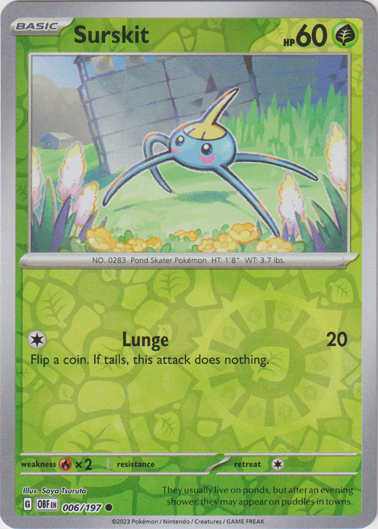 Surskit - 006/197 - Obsidian Flames - Reverse Holo – Card Cavern ...