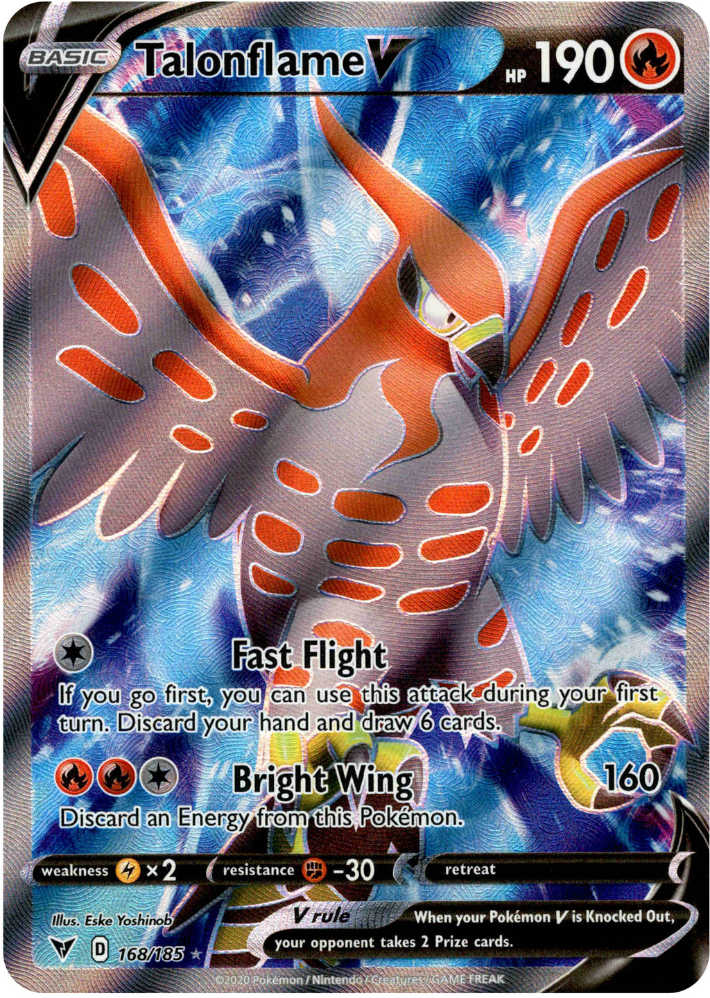 Talonflame V Full Art - 168/185 - Vivid Voltage - Holo – Card Cavern ...