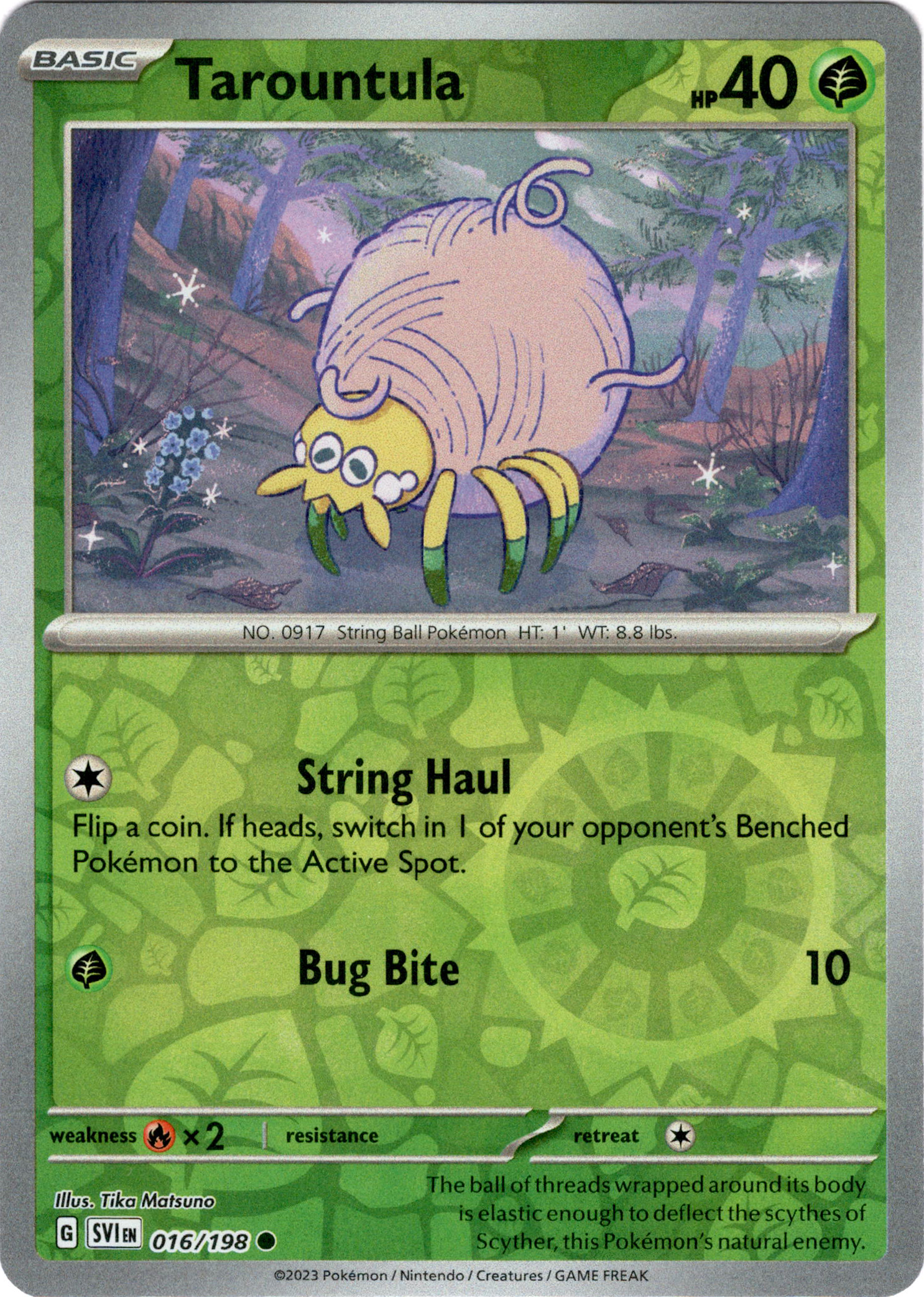 Tarountula - 016/198 - Scarlet & Violet - Reverse Holo – Card Cavern ...