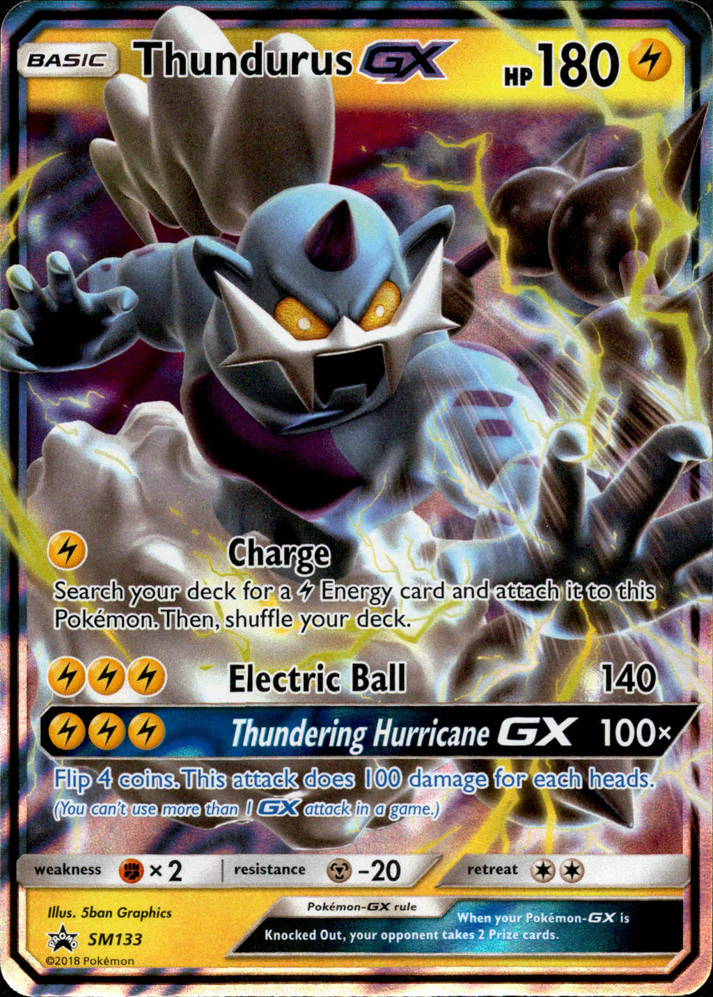 Thundurus GX - SM133 - Sun & Moon Promo – Card Cavern Trading Cards, LLC