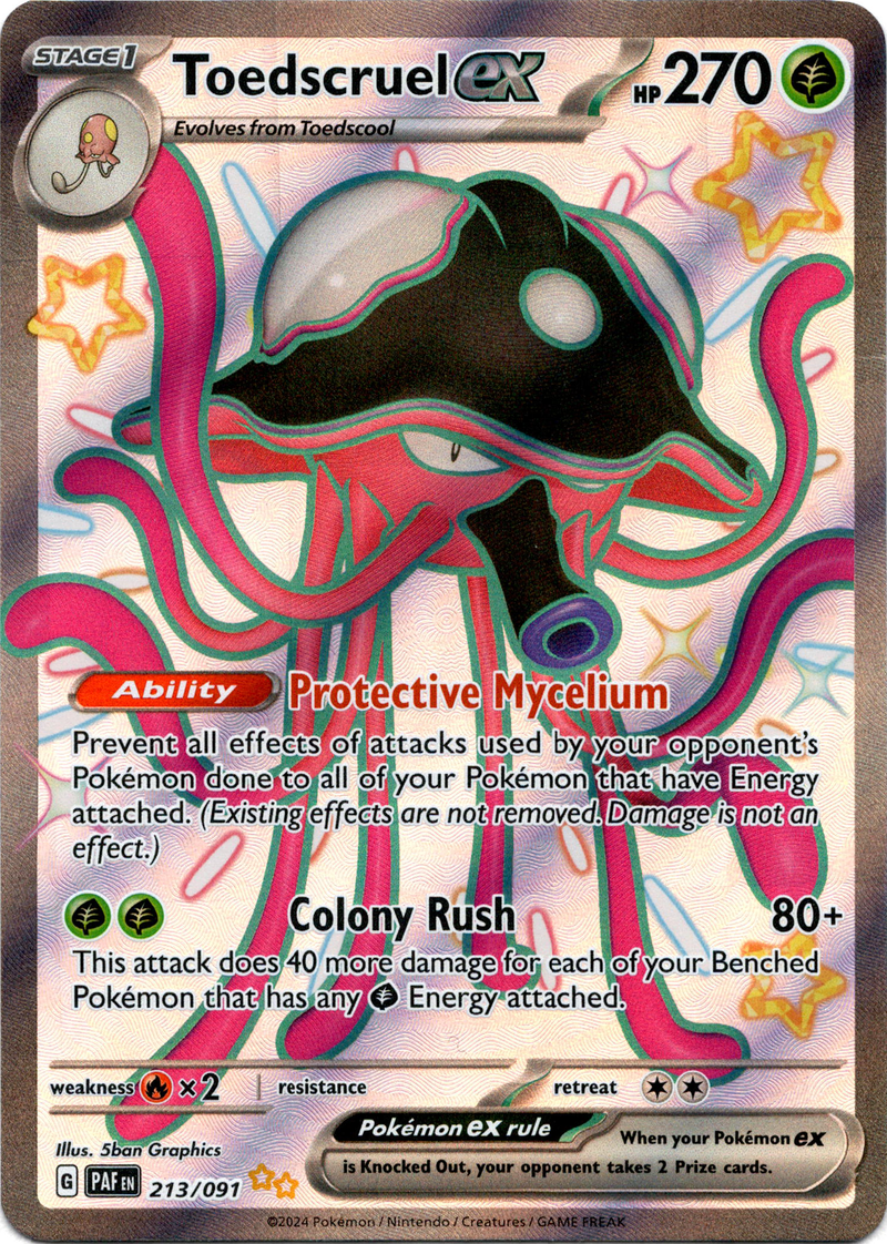 Toedscruel ex - 213/091 - Paldean Fates - Holo – Card Cavern Trading ...