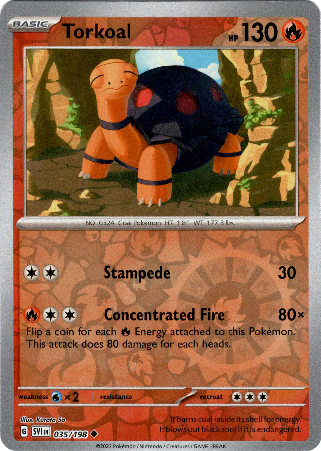 Torkoal - 035/198 - Scarlet & Violet - Reverse Holo – Card Cavern ...