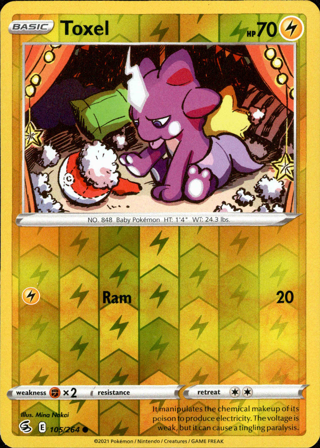 Toxel - 105/264 - Fusion Strike - Reverse Holo – Card Cavern Trading ...