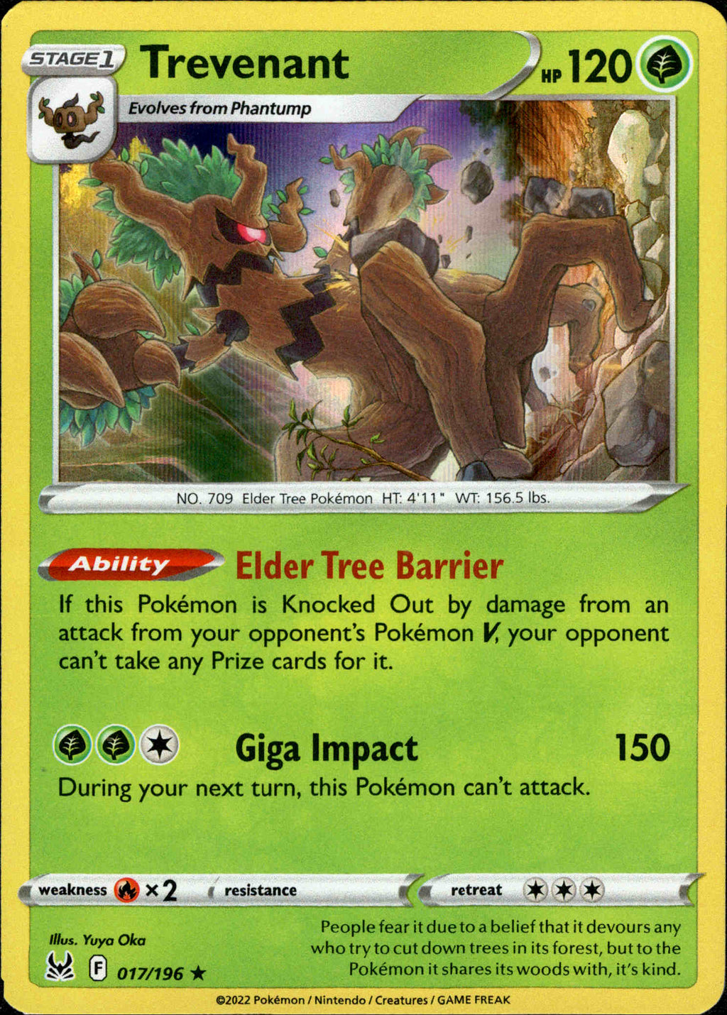 Trevenant - 017/196 - Lost Origin - Holo – Card Cavern Trading Cards, LLC