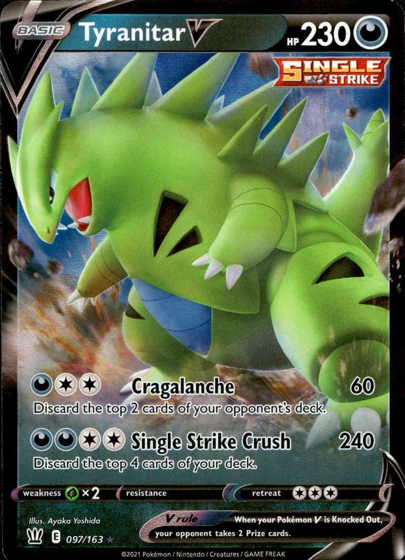Tyranitar V - 097/163 - Battle Styles - Holo – Card Cavern Trading ...