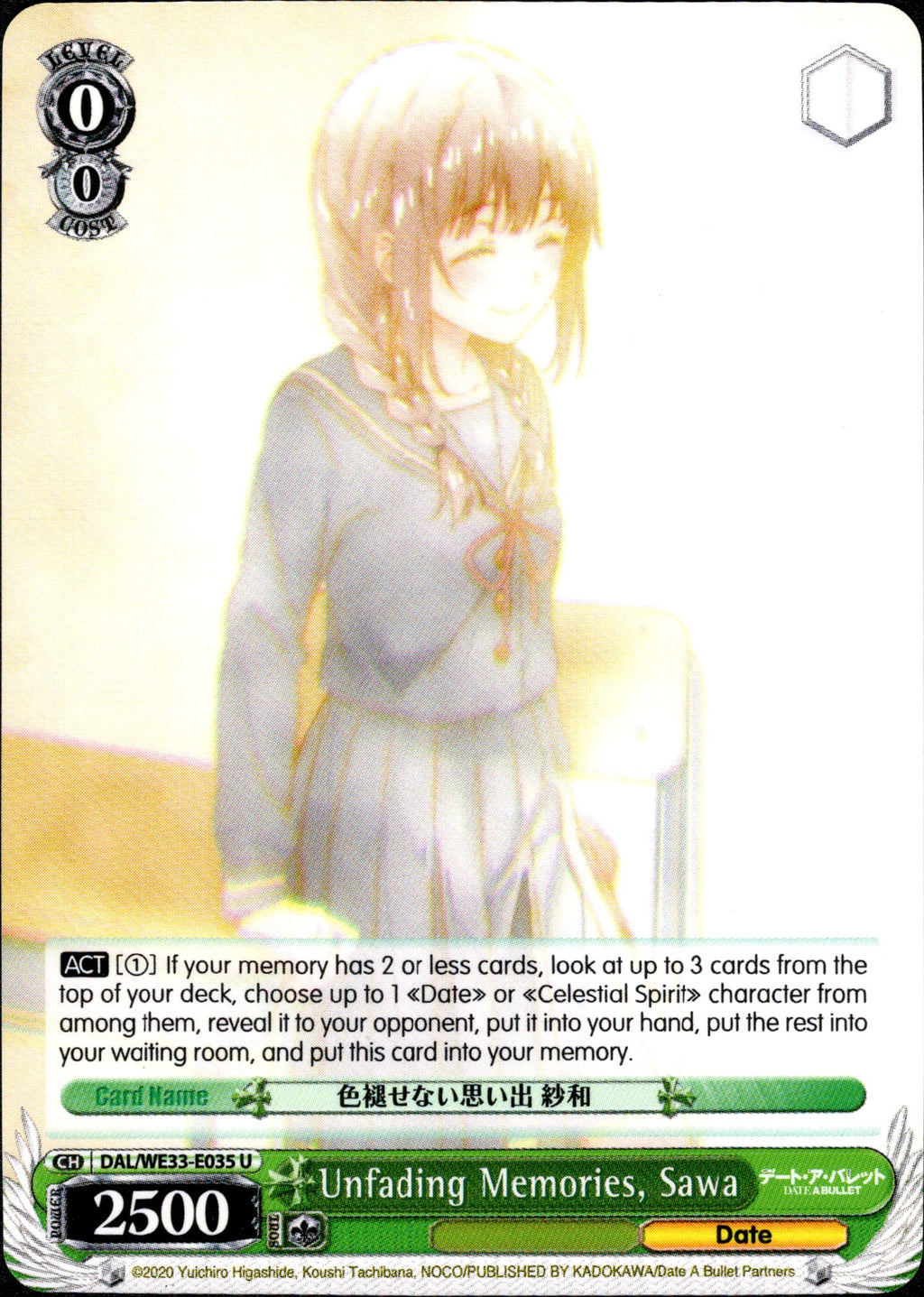Unfading Memories, Sawa - DAL/WE33-E035 - Date A Bullet – Card Cavern ...