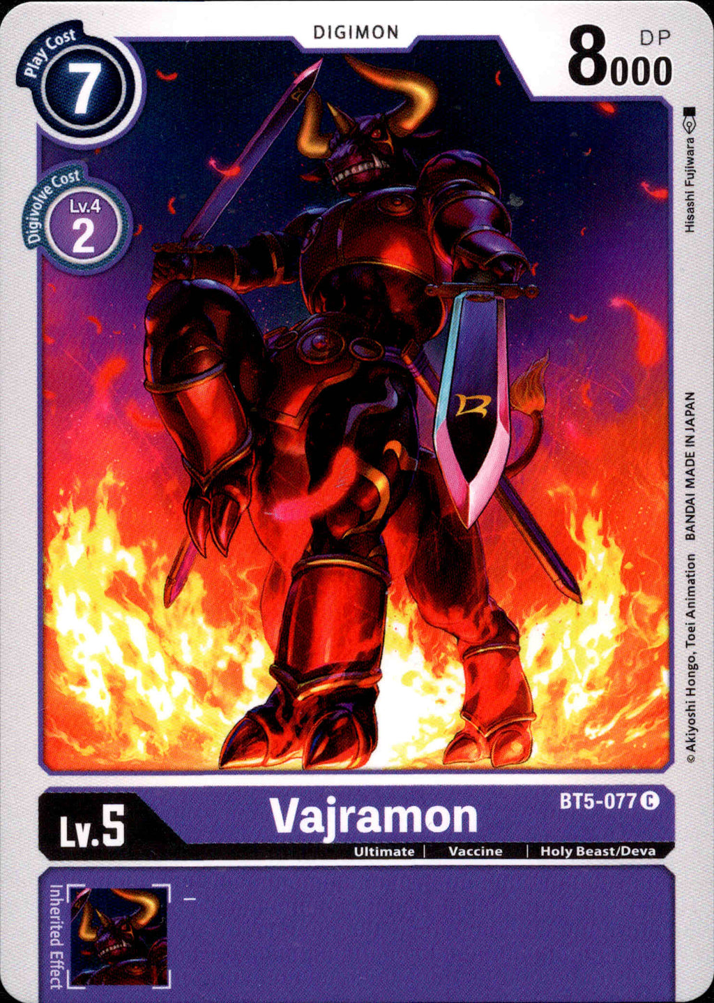 Vajramon - BT5-077 - Battle Of Omni – Card Cavern Trading Cards, LLC